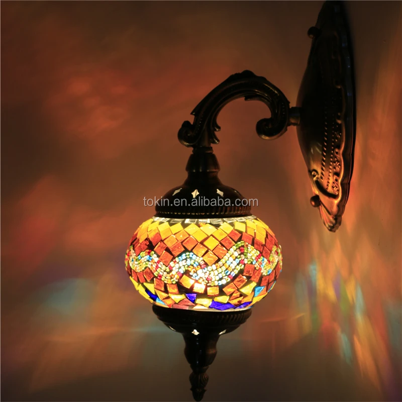 Handmade Home Decorative LED Turkish Wall Lamps - 50 Iron 15 Crystal