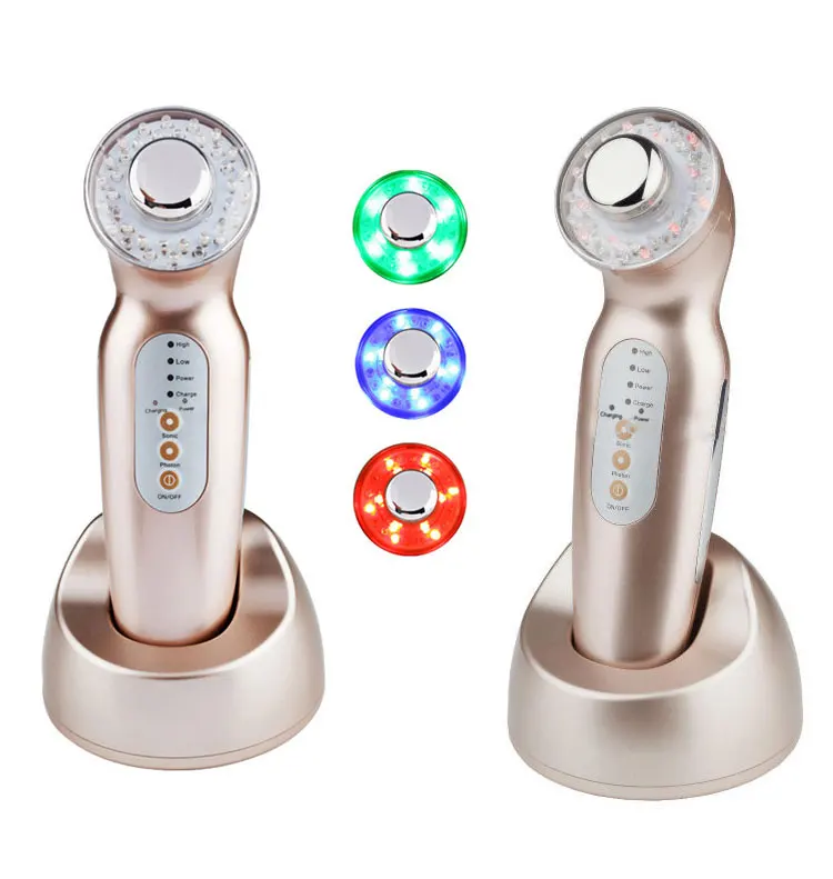 Ion Ultrasonic Vibration 3 Color Led Light Therapy Facial Therapy ...