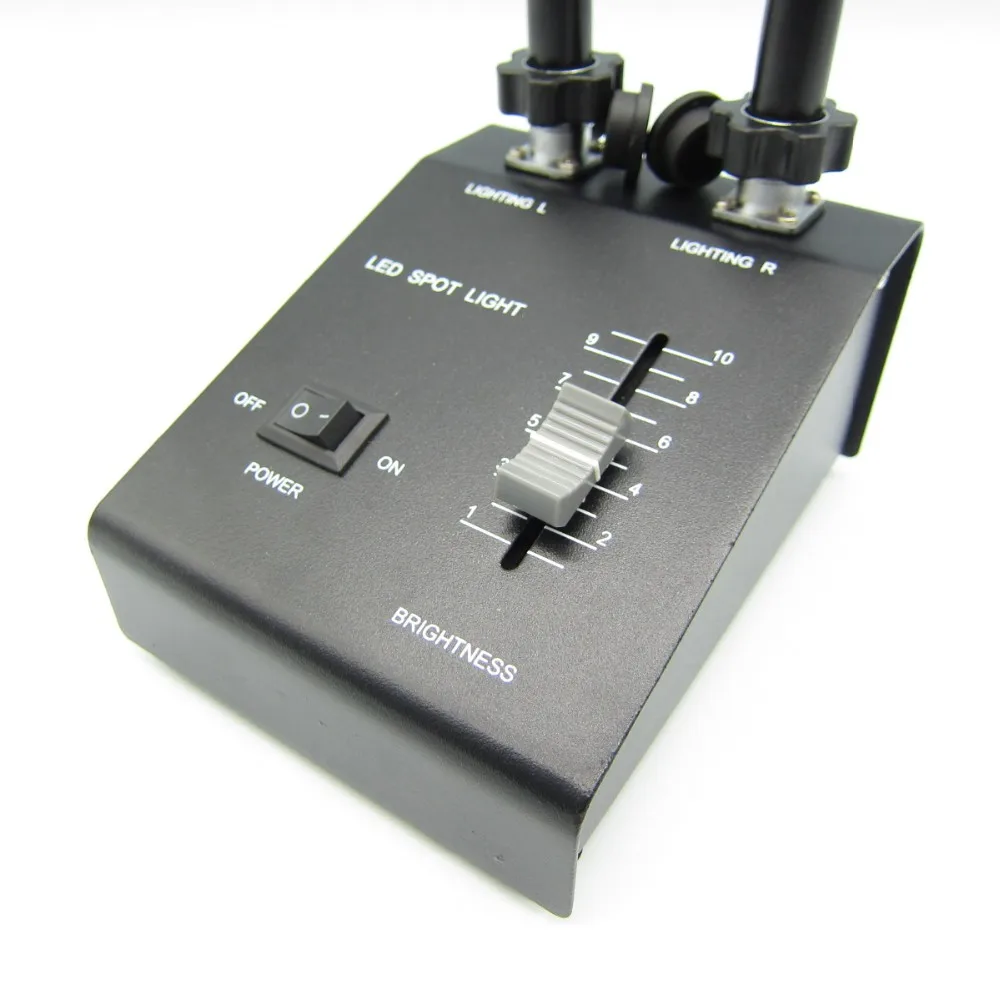 Stereo Microscope with Dual Gooseneck LED Light Illuminator