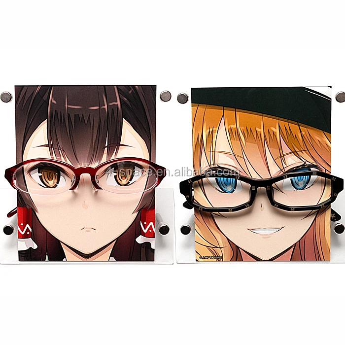 Custom Design Anime Girl Acrylic Sunglasses Display Holder Printed ...