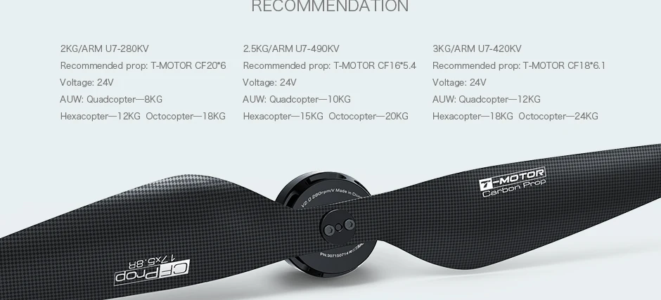 T-motor Bldc Uav Drone Motors Gear Brushless Motor U7 Heavy Lift Drone ...