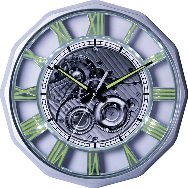 Glowing Wall Clock Analog Bed Room Wall Clock Night Light Wall Clock ...