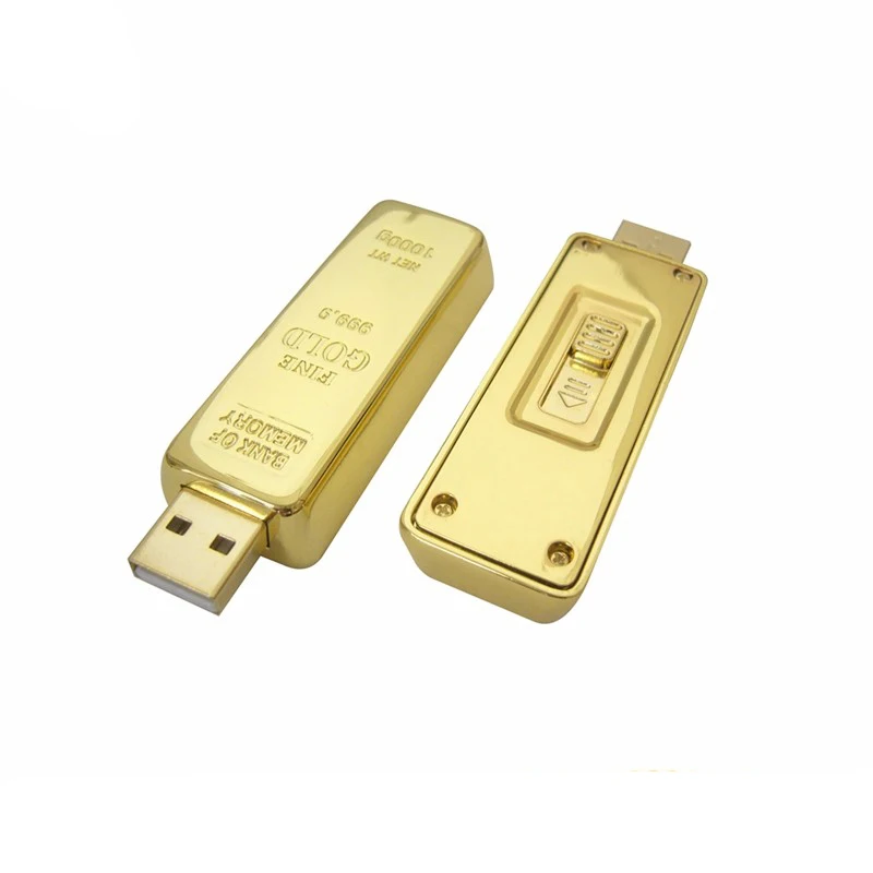 Metal Memory Stick Customized Logo Gold Bar Usb Flash Drive 4gb 8gb ...