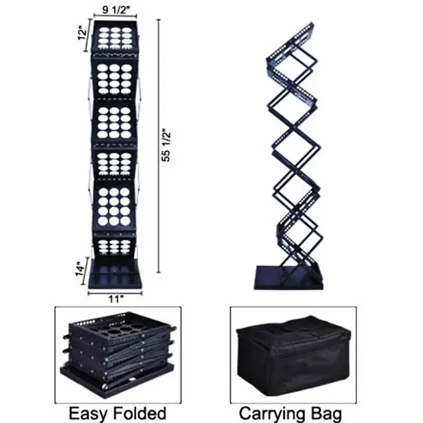 Matel Literature Rack 4-pocket Portable Collapsible Literature Stand ...