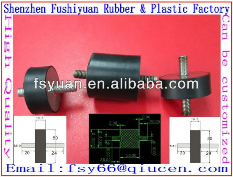 M3 M4 10x10 Male Female M4 Rubber Damper Rubber Bumper Shock Absorber ...