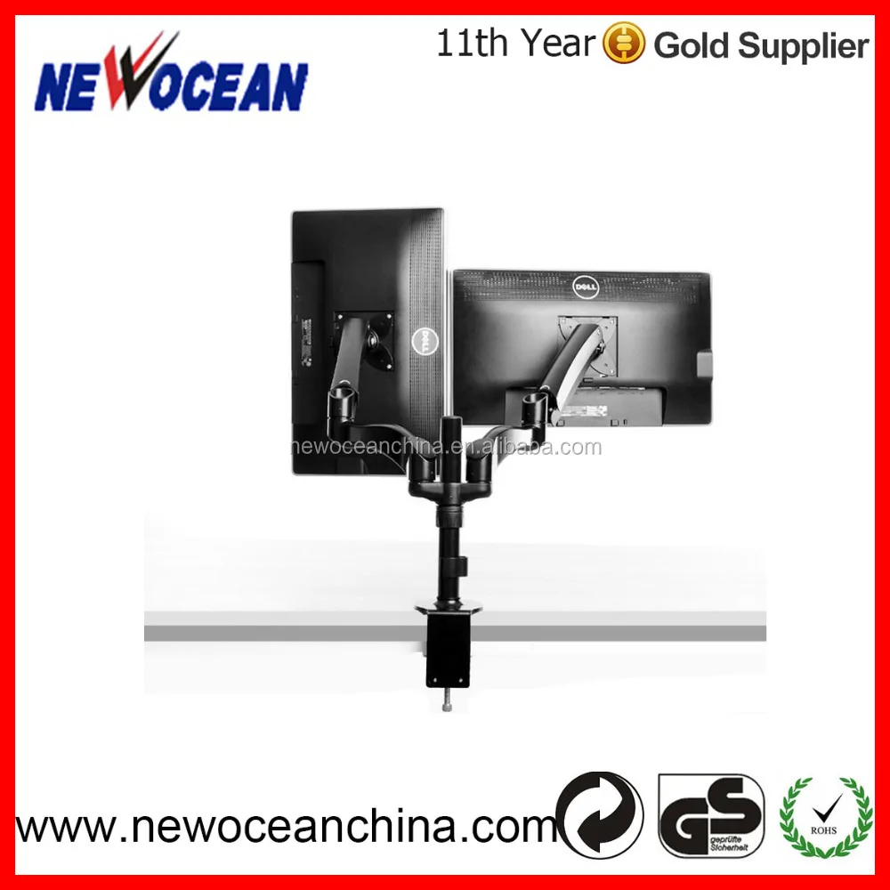 2016 New Ergonomic Steel Dual Lcd Vesa Monitor Stand Screen Desk Mount ...