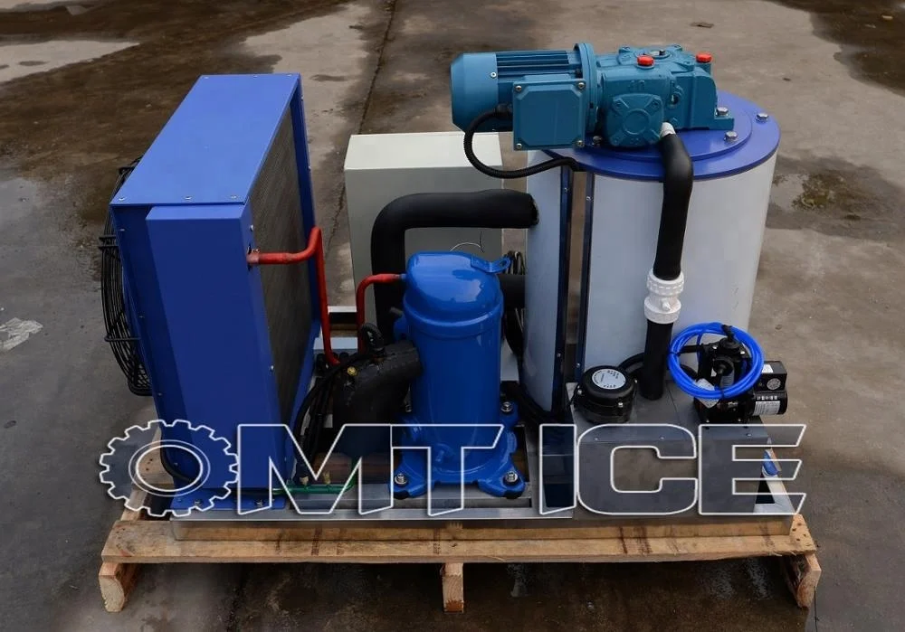 Omt 500kg Commercial Flake Ice Making Machine Maker With Ice Storage ...