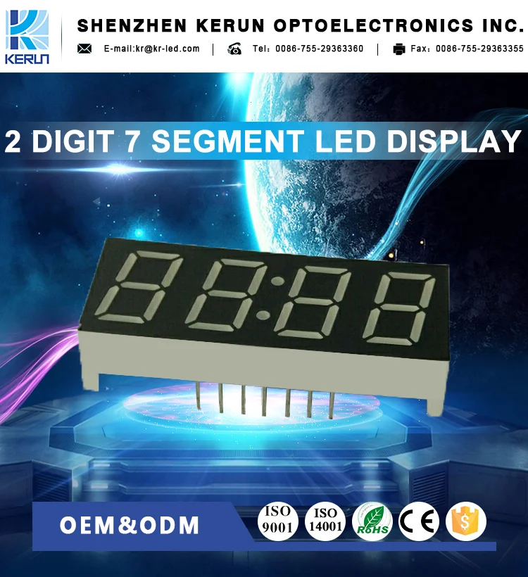 Kerun 0.4 Inch 4 Digit LED 7 Segment Display - High Brightness