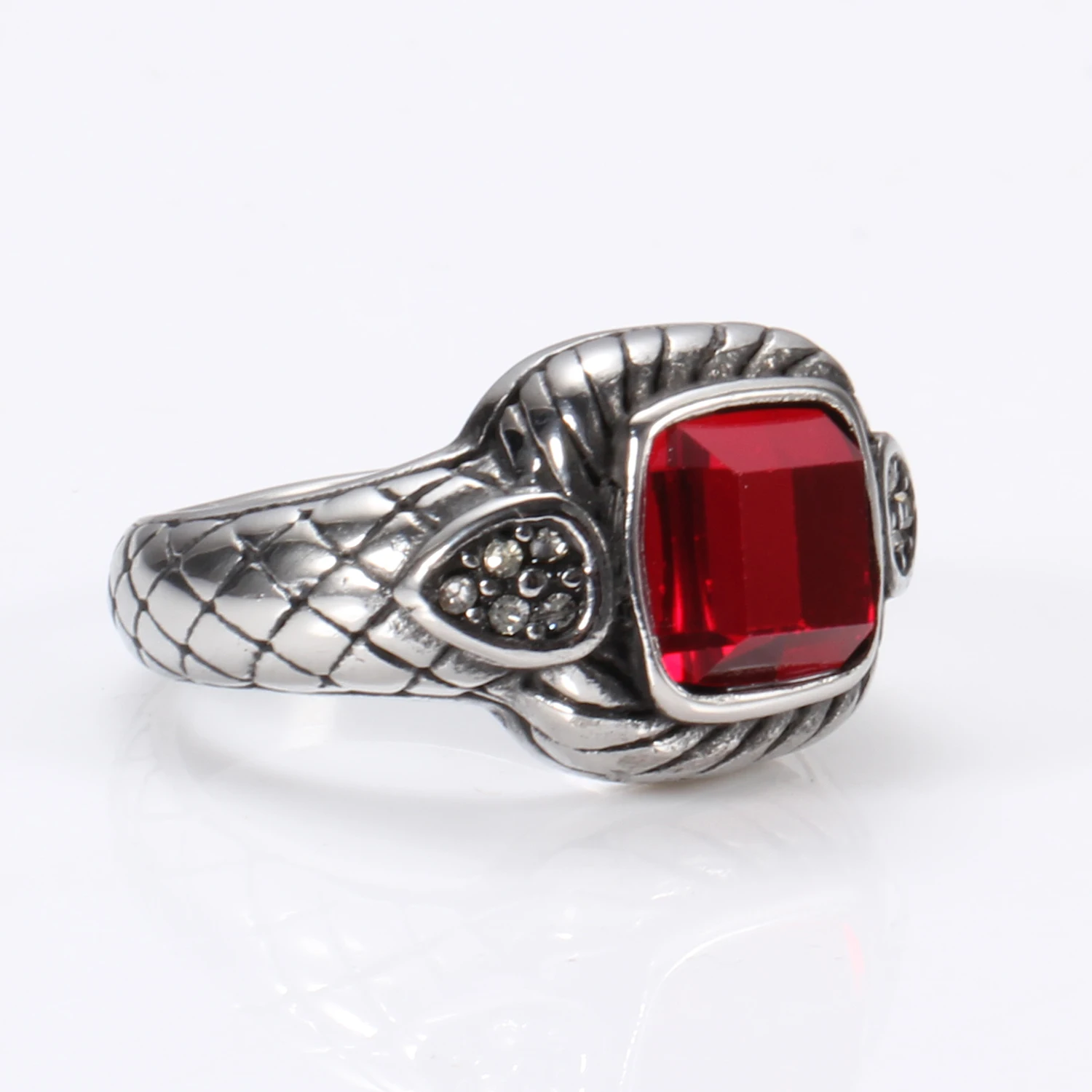 Wholesale Fashion New Stainless Steel Mens Rings Red Agate Wedding ...