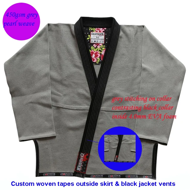 Custom Bjj Gi Preshrunk Pearl Weave Honeycomb Weave Hemp Gi Kimono Jiu ...