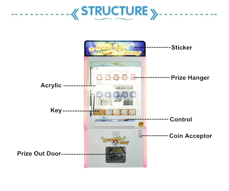Factory Price Coin Operated Key Master Claw Crane Arcade Vending Gift ...