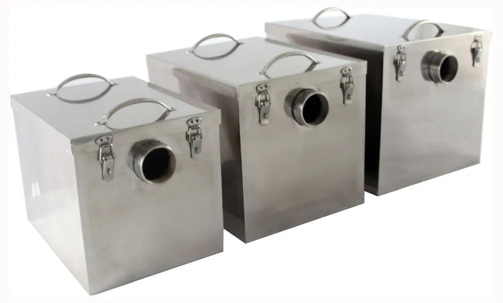 Kitchen Using Portable Stainless Steel Grease Trap For Water And Oil ...