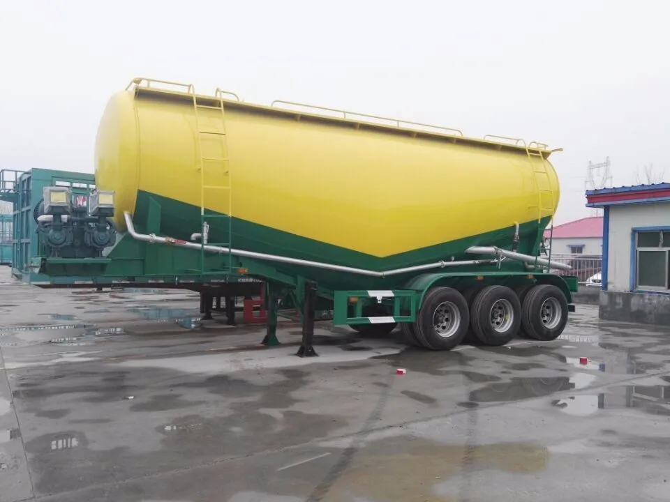 3 Axle Dry Bulk Lime Powder Tanker 40 Ton Land Plaster Silo Tank Semi ...