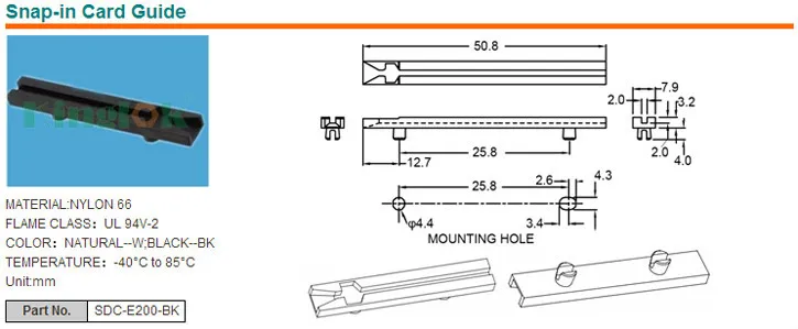 Pc Cards Guide Nylon Card Guide Rail For Pcb,Plastic Rail Pcb,Rail ...