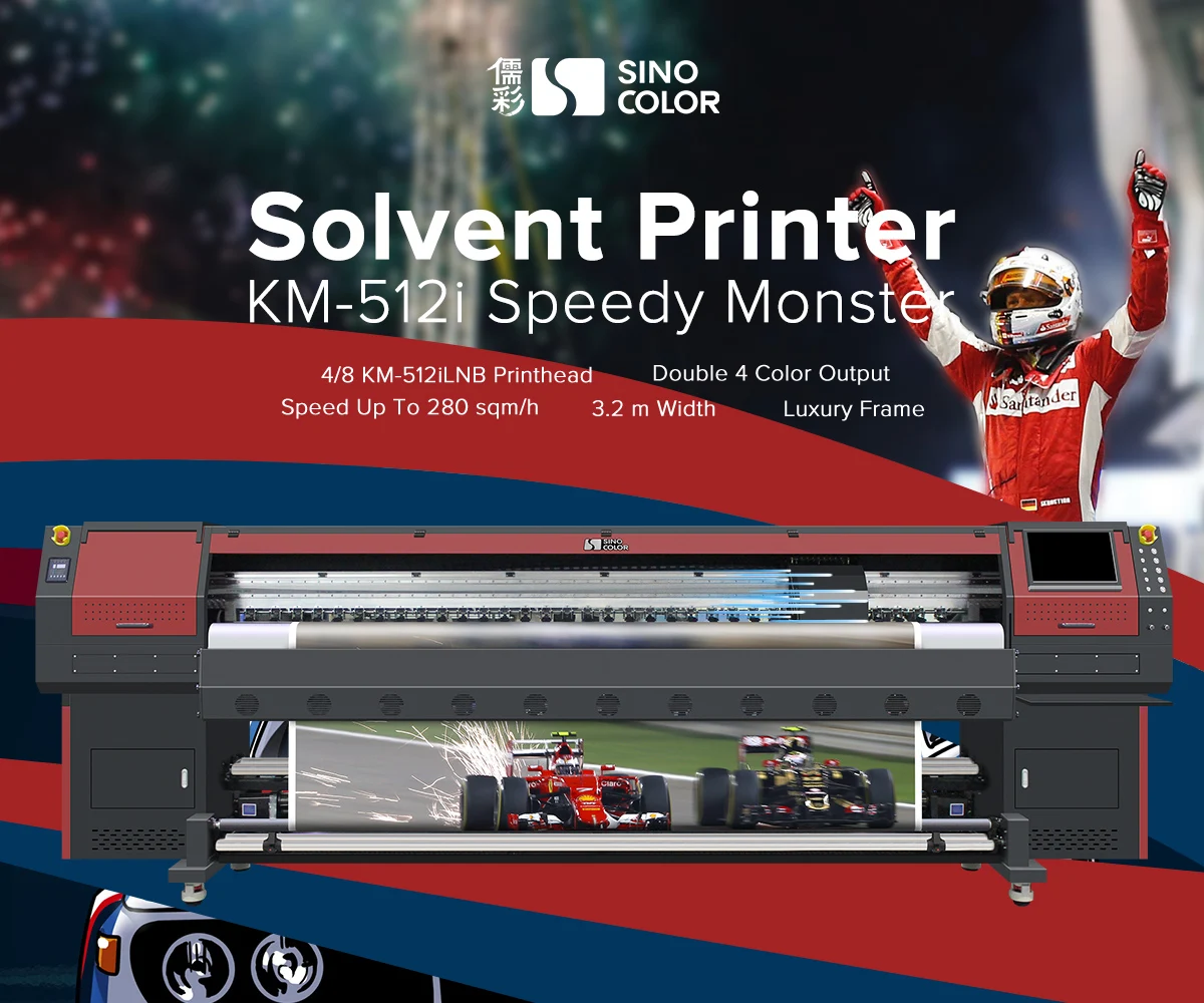 3.2m Large Format Solvent Printer Sinocolor Km-512i With 4 Pcs Konica Km512i Heads - Buy 3.2m ...