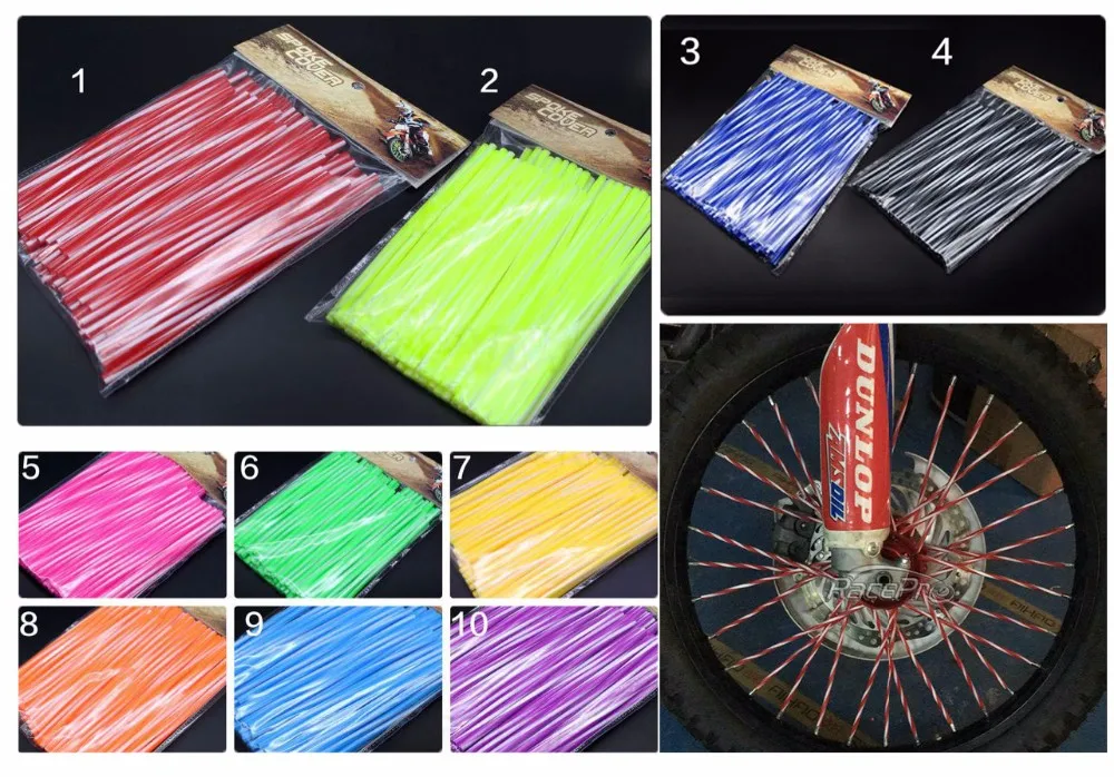 Multicolor Universal Motorcycle Wheel Rim Spoke Cover For Ktm Dirt Bike ...