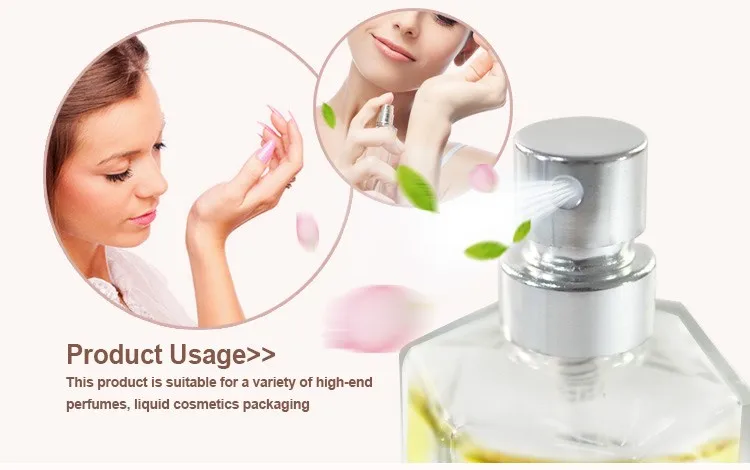 Hexagon Shape Glass Perfume Bottle with Spray Mist Cap