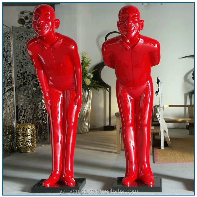 Home Decor Polyresin Red Welcome Figure Man Statue - Buy Life Size ...