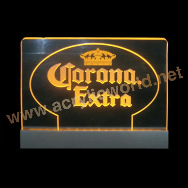 Acrylic Edge Lit Table Top Sign /custom Etched Edge Lit Led Sign /led ...
