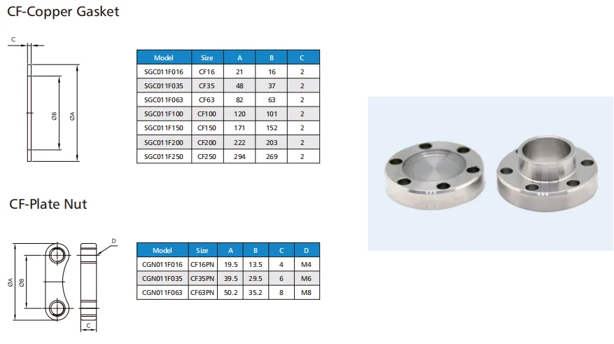 Cf35 Vacuum Components Bored Blank Flange Stainless Steel Ss304/ss316 ...