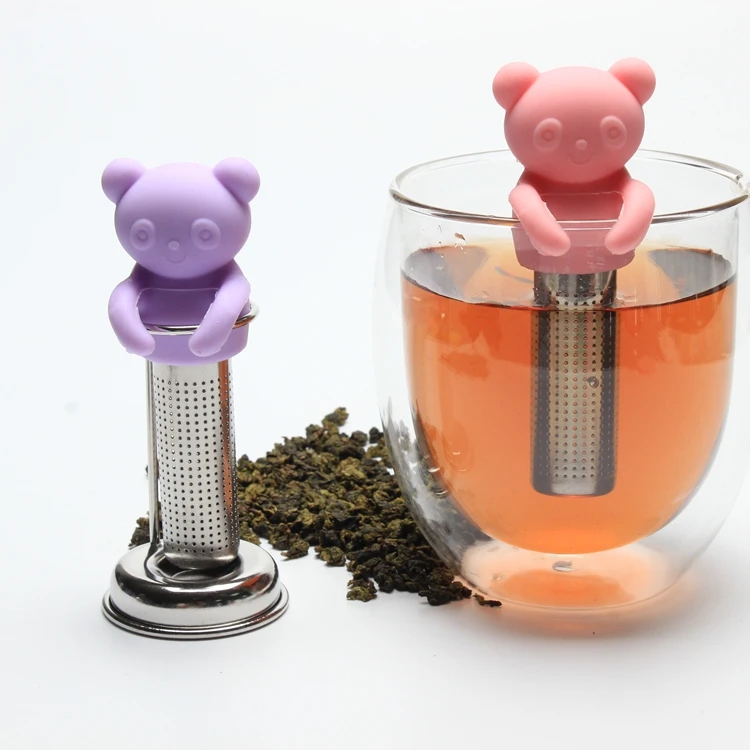 New Arrival Silicone Bear Shape Tea Infuser Stainless Steel Stick ...