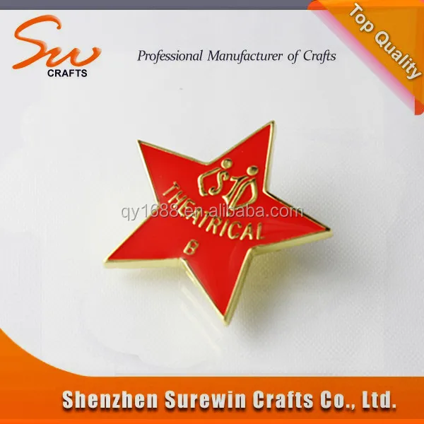 Star Badge / Star Pin Badge Enamel Metal Red Badge & Emblem - Buy Metal ...
