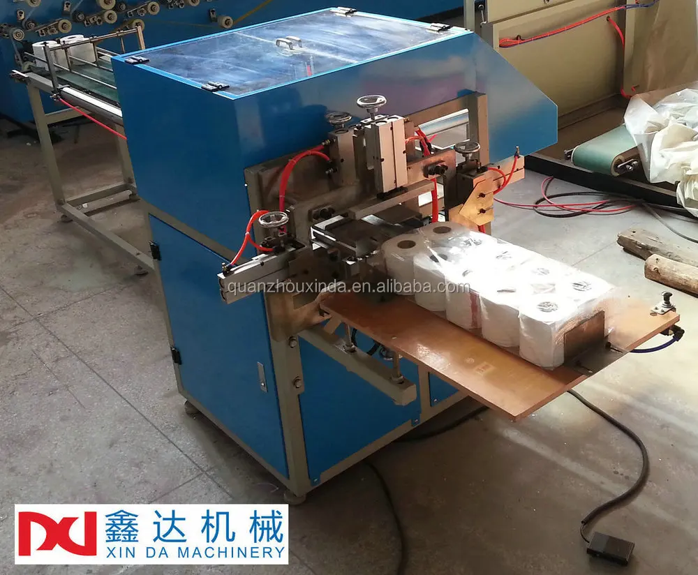 Semi-automatic Plastic Bag Tissue Toilet Paper Roll Packing Machine ...
