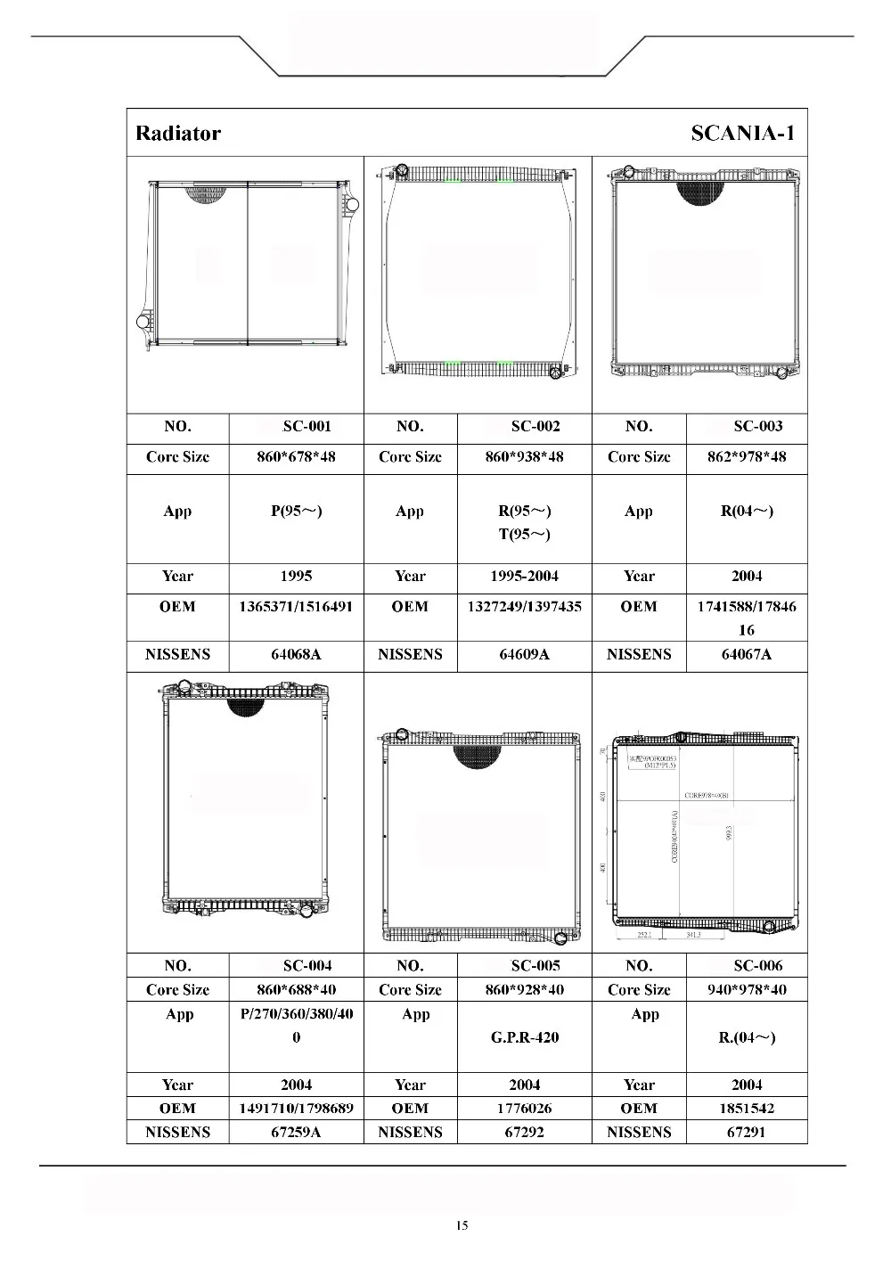 For Scania P270 P360 P380 P400 Truck Cooling Radiator 1491710/1798689 ...