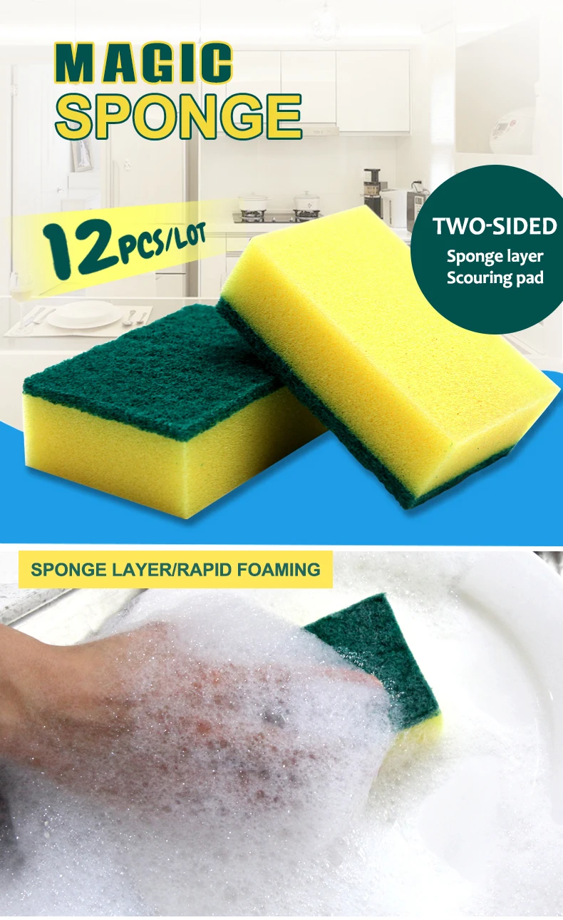 Thicken Cleaning Magic Sponge Dish Perforated Cleaning Cloth Scouring ...
