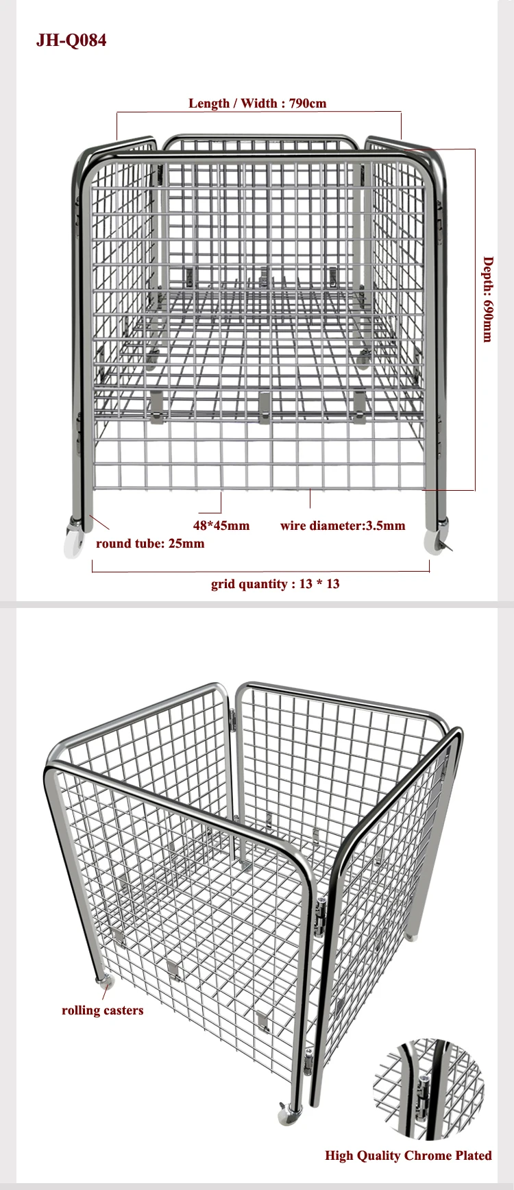 Supermarket Promotional Exhibition Display Metal Mesh Baskets