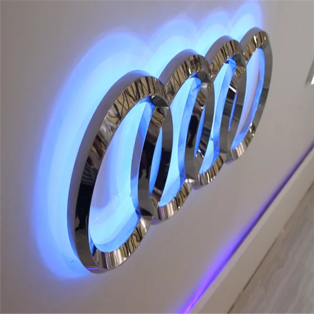 Frontlit & Backlit Led Logo Advertising Acrylic Chrome 3d Car Logo ...