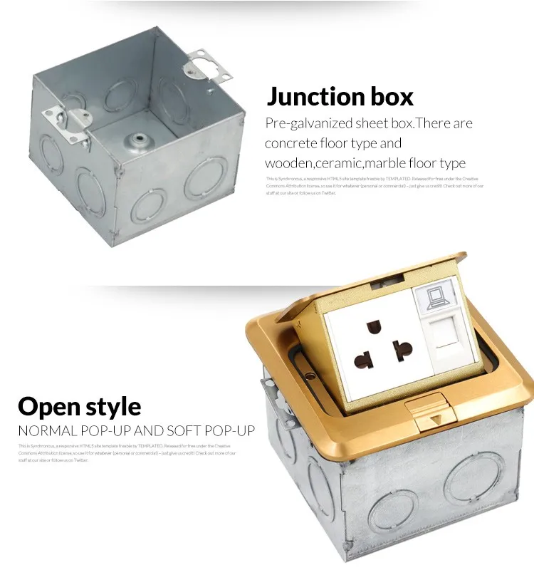 Raised Pop Up Floor Box For Usa Type Socket & Rj 45 Internet Jack - Buy ...