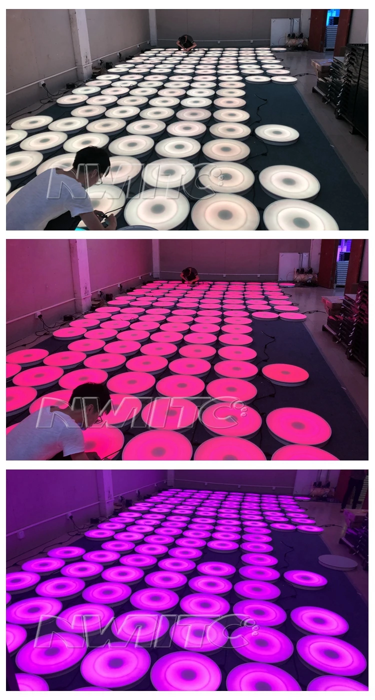 Disco Dj Portable Panels Tiles Interactive 50cm Round Led Dance Floor ...