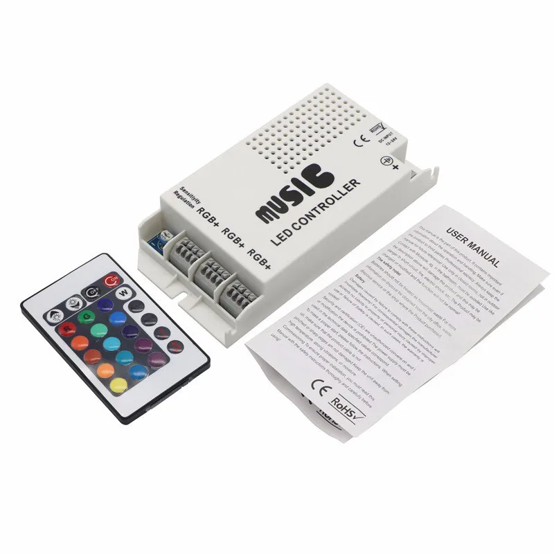 12v Rgb Led Music Controller With 24-key Ir Remote Sound-activated 3 ...