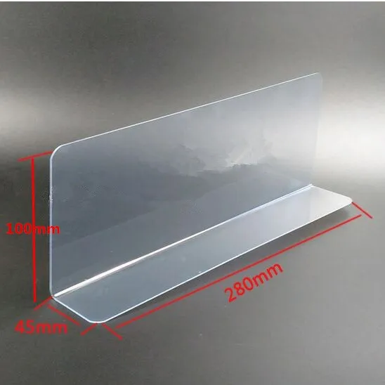 Clear L Shape Shelf Dividers for Organized Supermarket Display