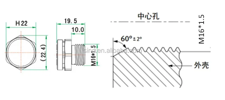 SINRI Waterproof M16 Air Pressure Equalizing Vent Plug | OEM