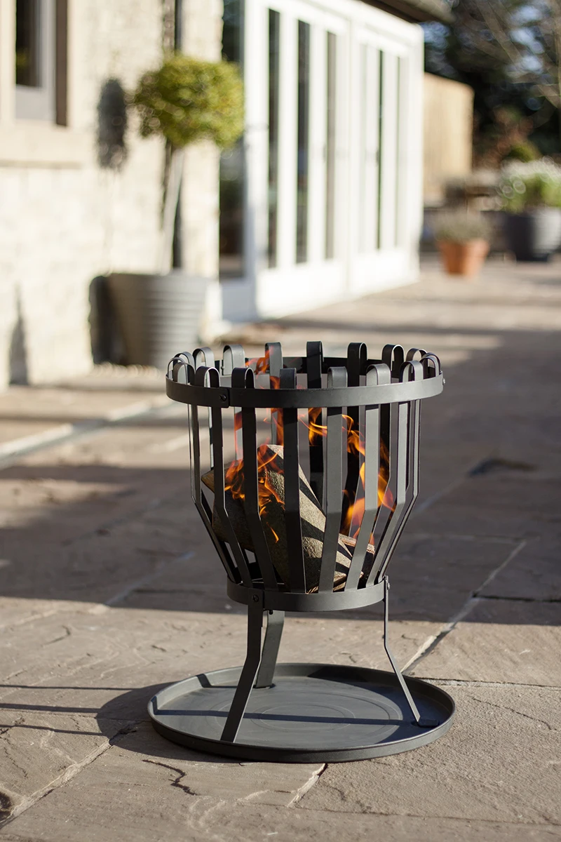 Round Steel Firewood Basket Korean Charcoal Bbq Japanese Fire Pit - Buy ...