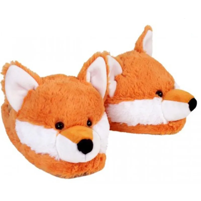Plush Fluffy Animal Shaped Fuzzy Fox Indoor Slippers For Adult - Buy ...