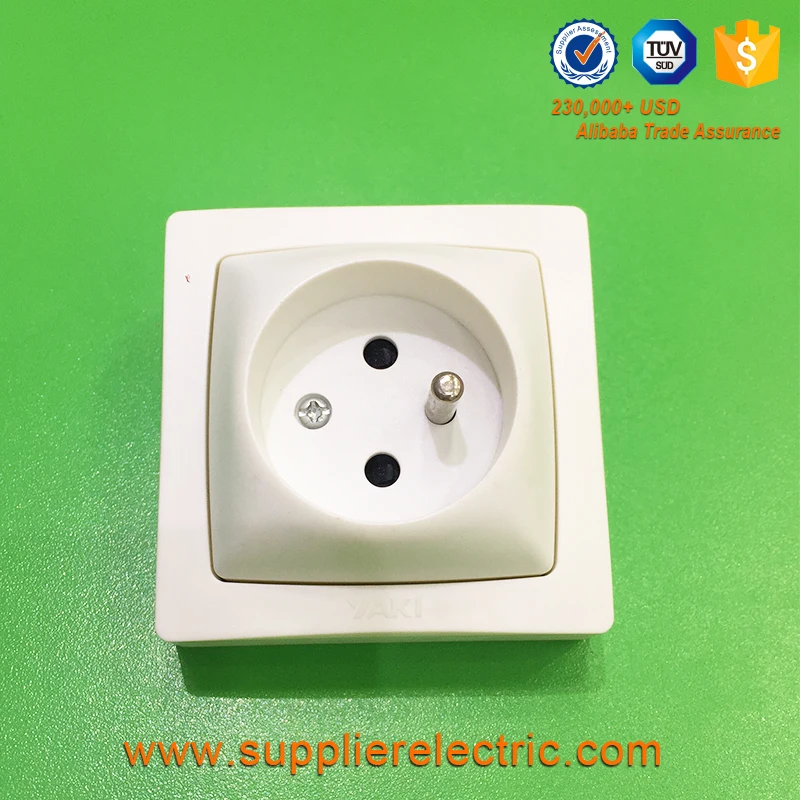 2p+t 2 Pin Electric French Type Wall Socket - Buy French Socket,Wall ...