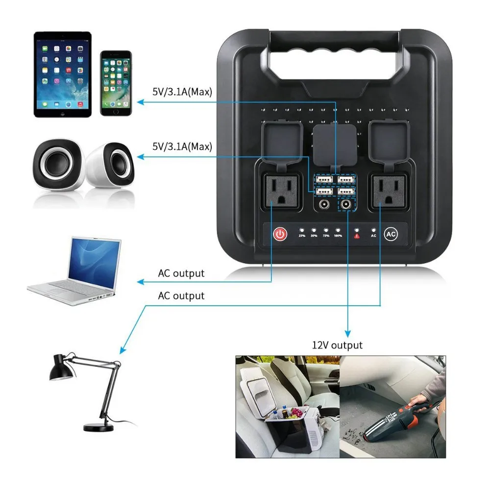 266wh Portable Ups Battery Backup Generator,Rechargeable Power Source ...