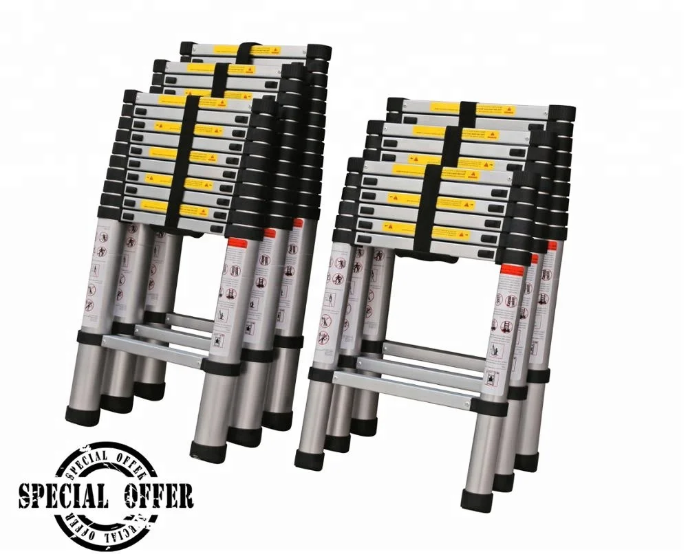 Aluminium Extension Retractable Collapsible Telescopic Compact Ladder ...