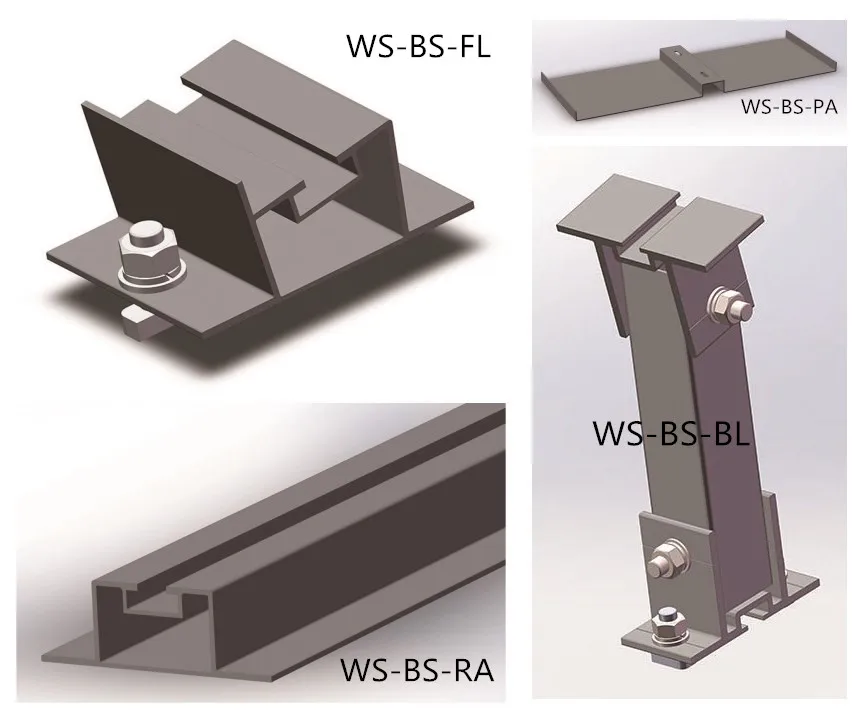 Flat Roof Solar Panel Base Structure - Adjustable & Durable