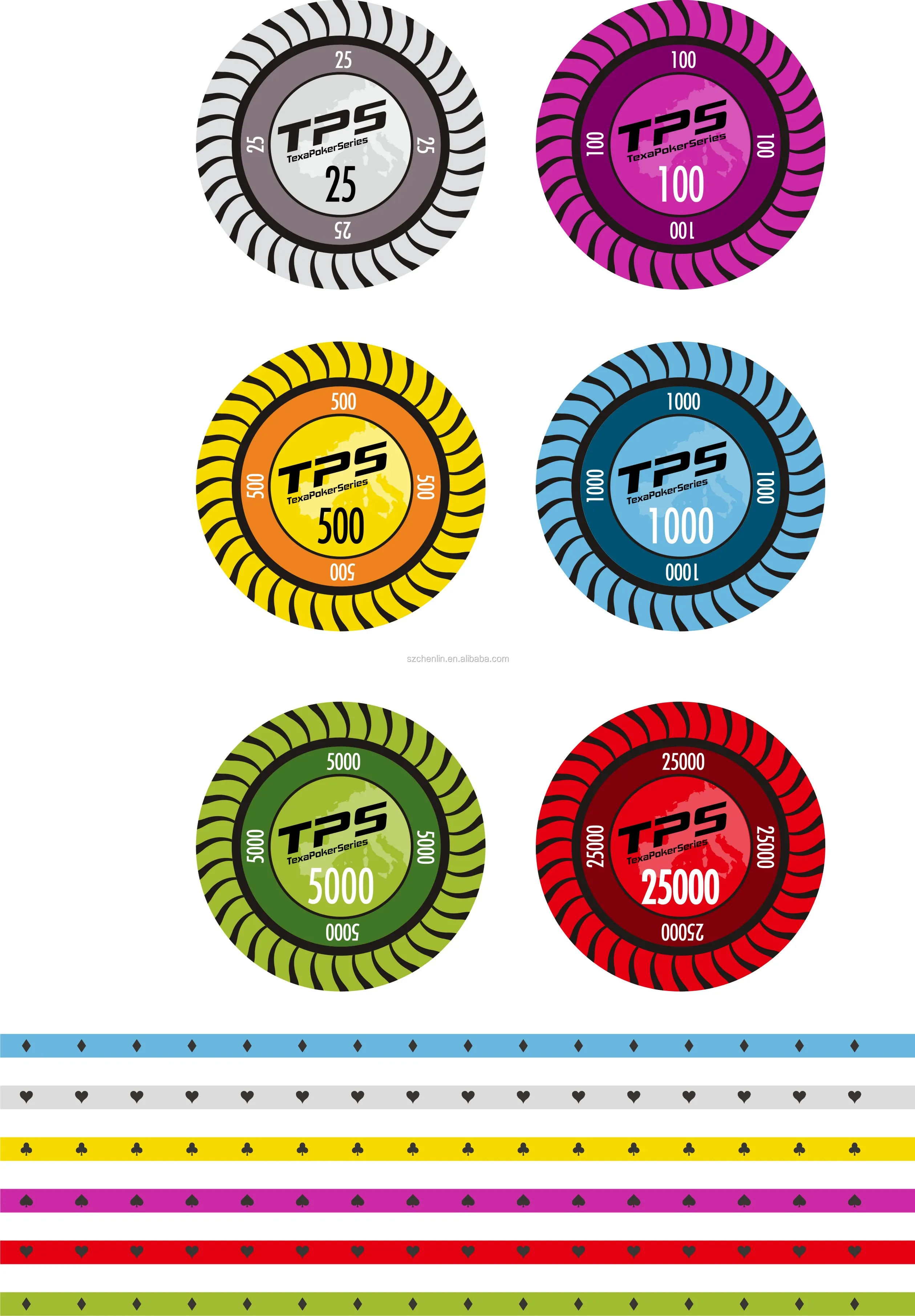 Custom Made Rectangular Ceramic Poker Chips - 3 Days Delivery