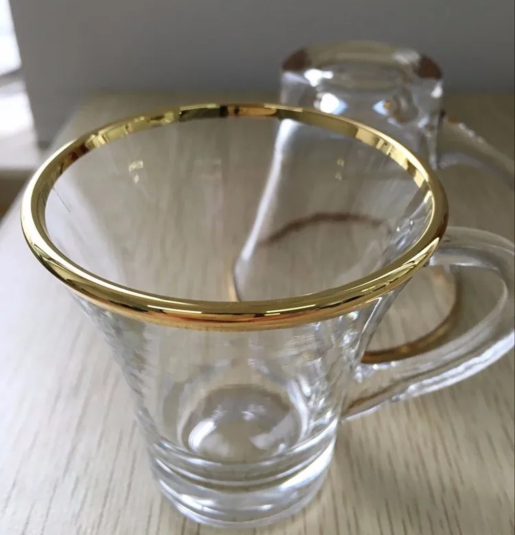 Shot Glass With Gold Rim Tea Cup Glassware Buy Gold Rim Tea Cupshot Glass With Gold Rimgold