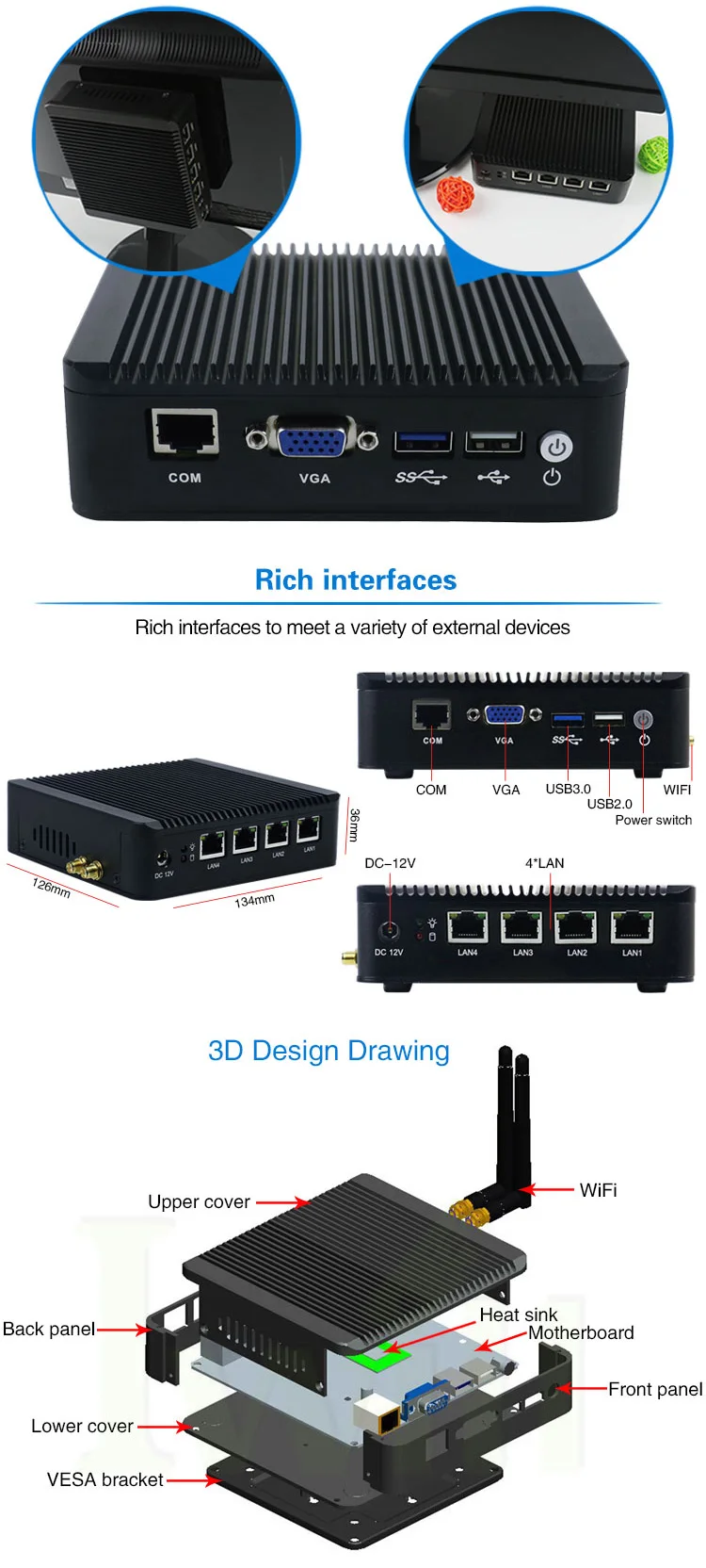 Firewall Hardware E3845 Quad Core Home Server Mini Pc With 3g/4g Module ...