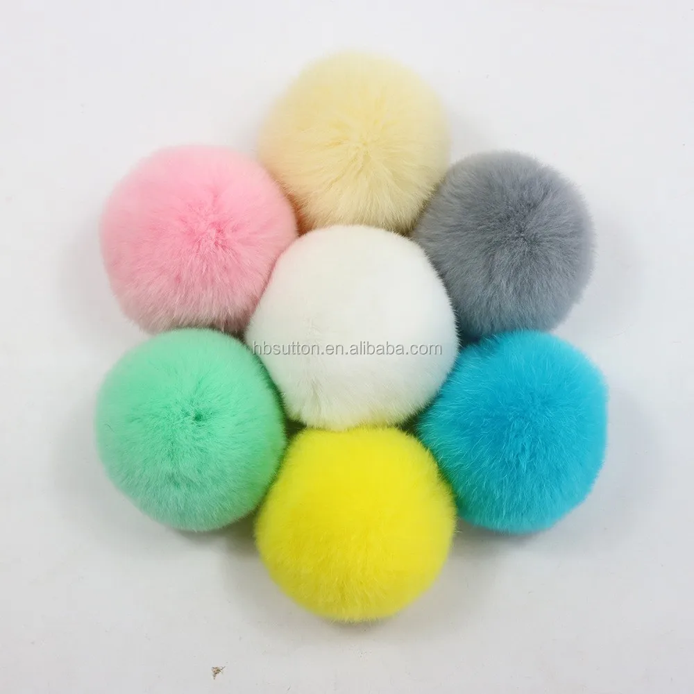 Large Fox Fur Pom Pom Silver Fox Pompom - DIY & Home Textile