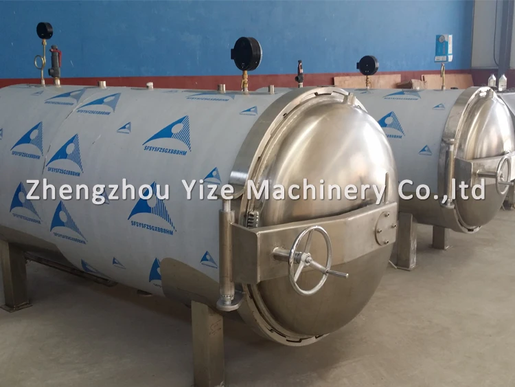 Horizontal Autoclave Rotary Sterilizer Pot Industrial Showering Food ...