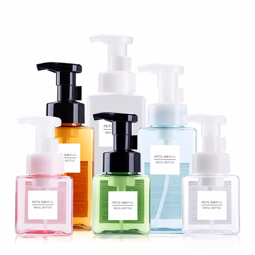 650ml PETG Square Shampoo Bottle with Foam Pump Mousse