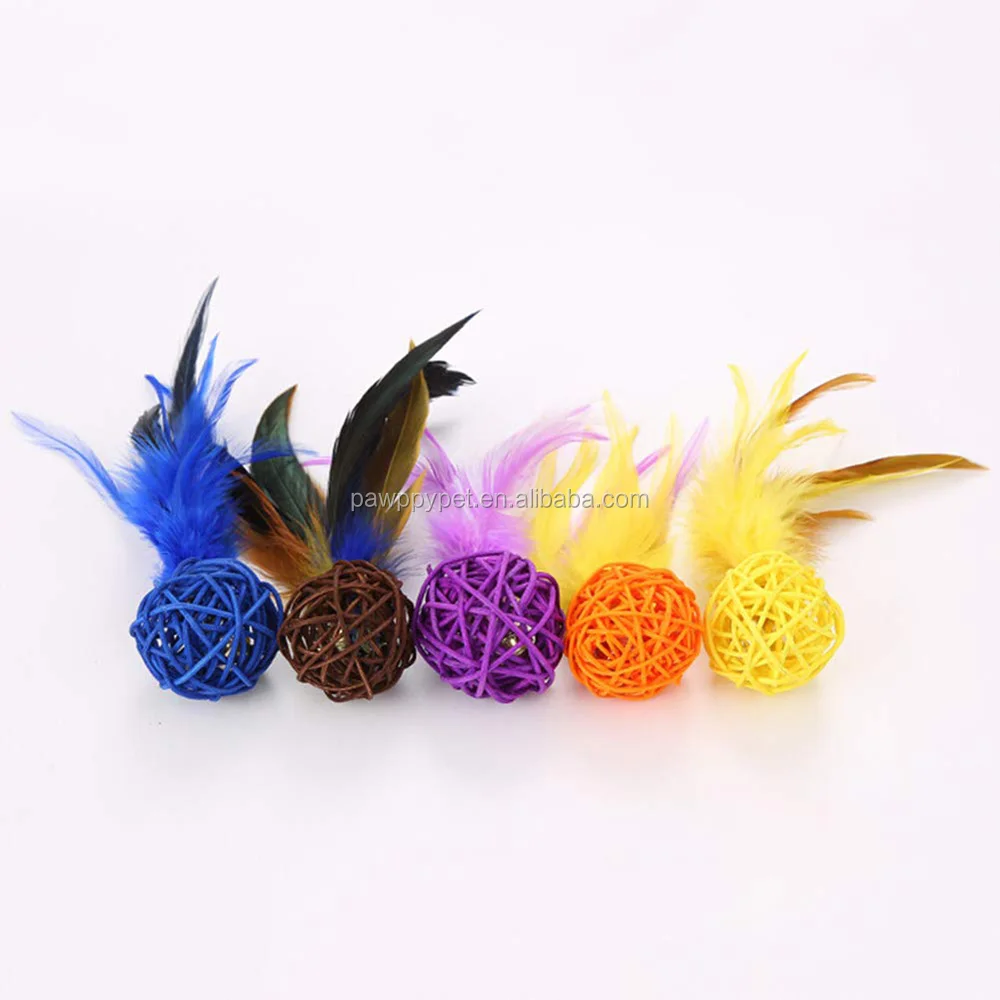 Cat Catch Chewing Toys,Pet Kitten Kitten Plush Play Toy Colorful Rattan ...