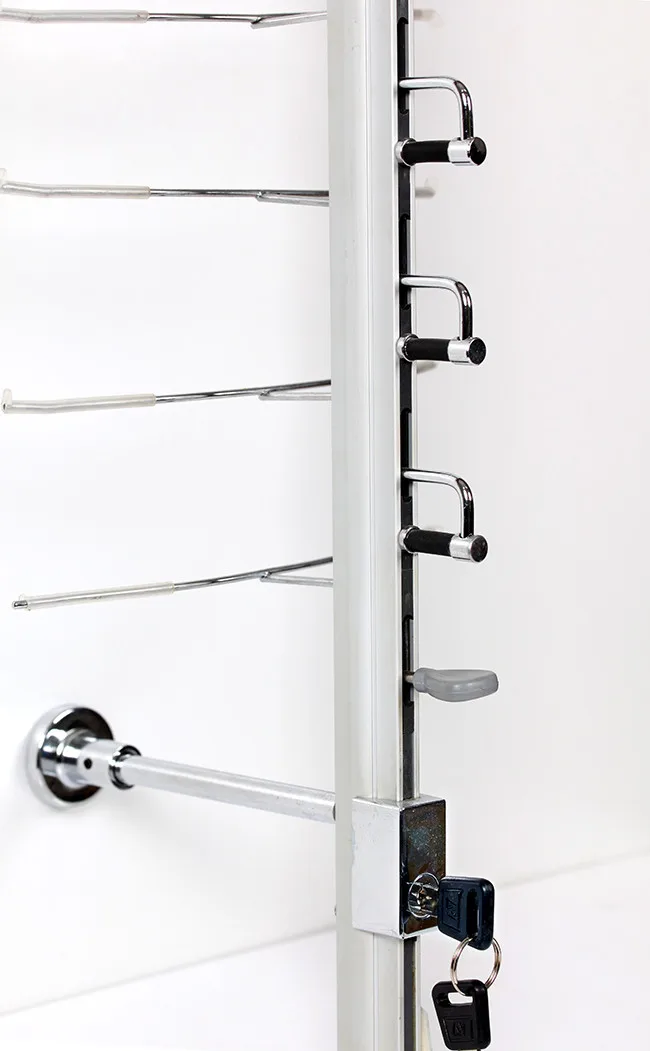 Wall Mounted Optical Store Display 20frames Aluminium Eyewear Locking ...